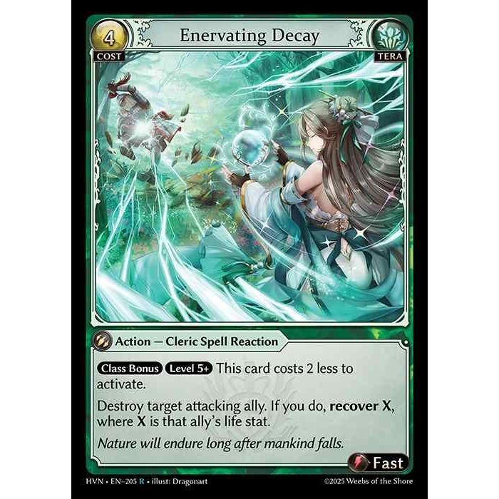【FOIL】[Tera] Enervating Decay [HVN-205-R] [Grand Archive TCG] – カードン