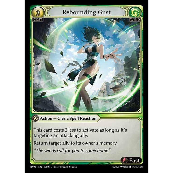 [Wind] Rebounding Gust [HVN-170-C] [Grand Archive TCG] – カードン