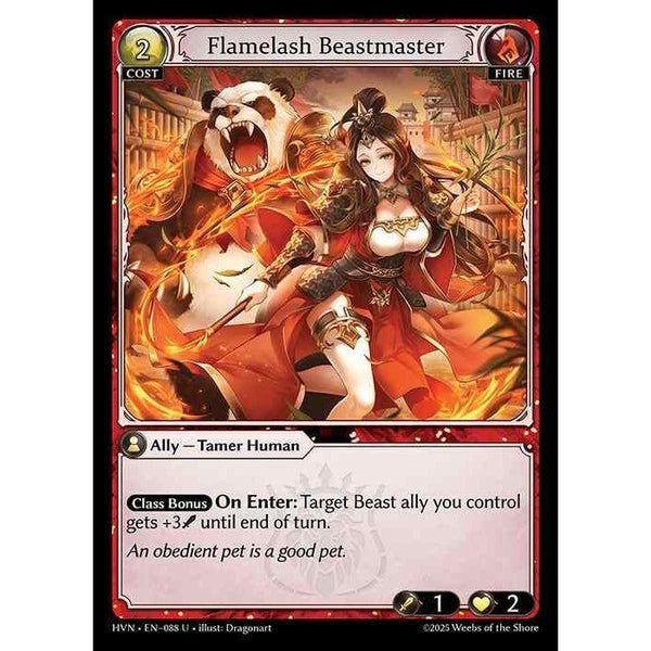 【FOIL】[Fire] Flamelash Beastmaster [HVN-088-U] [Grand Archive TCG] – カードン